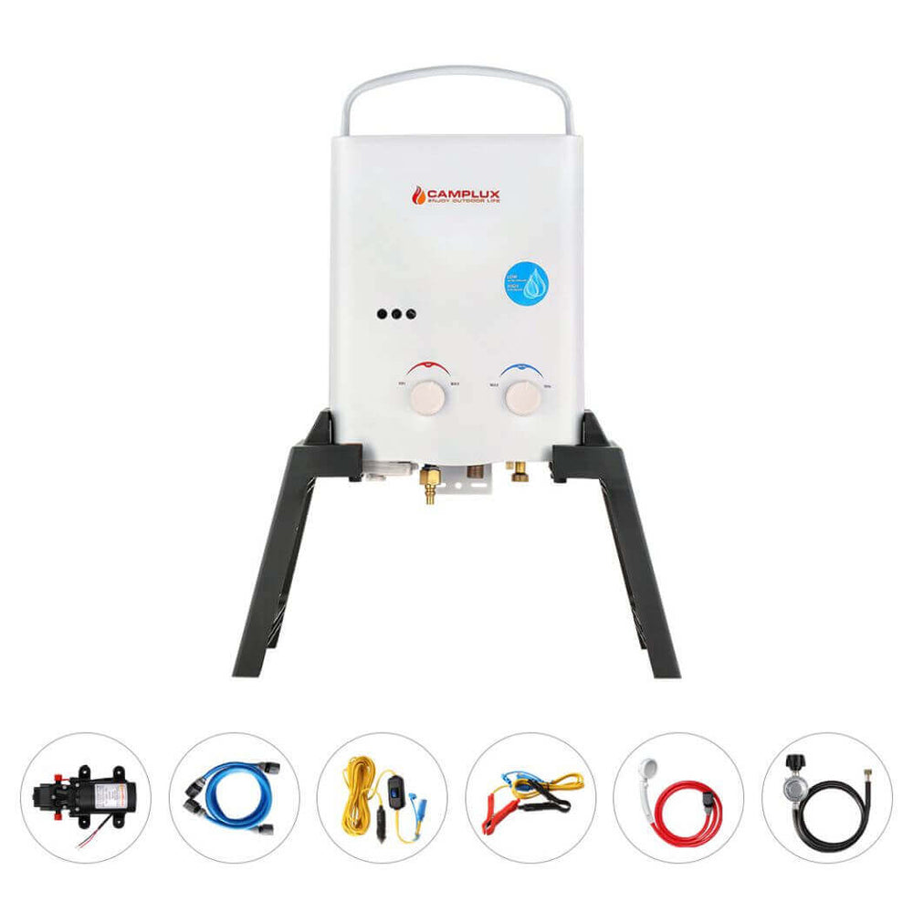 Home Camplux 1.32 GPM Outdoor Portable Propane Gas Camping Shower with ...