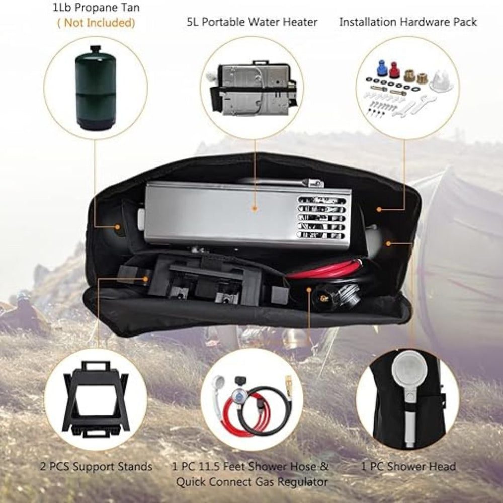 Home Camplux 1.32 GPM Outdoor Portable Propane Gas Camping Shower with ...