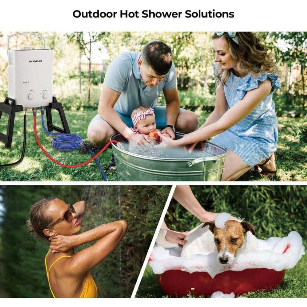 Home Camplux 1.32 GPM Outdoor Portable Propane Gas Camping Shower with ...